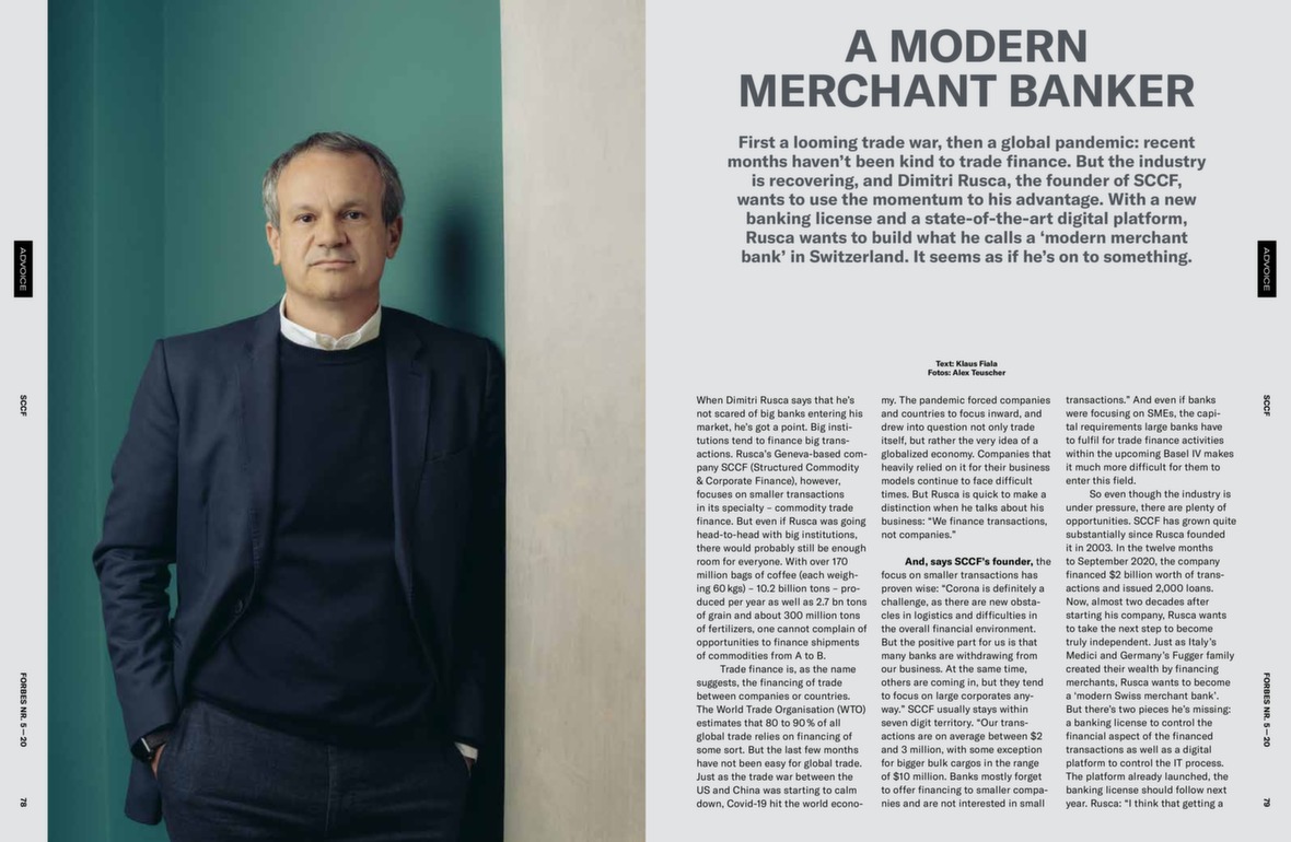 A modern merchant Banker,Forbes magazine - SCCF